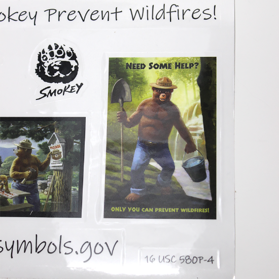 National Symbols Cache. Smokey Bear Sticker Sheets